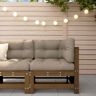 vidaXL Garten-Ecksofa Honigbraun Massivholz Kiefer Vidaxl