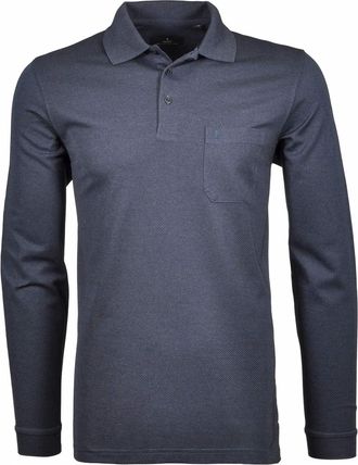 Ragman Herren Poloshirt Langarm Marine-070, XXL