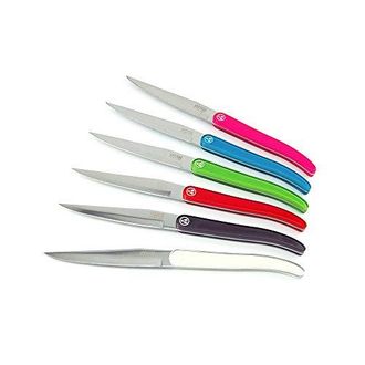 Laguiole 446000 Tb Laguiole Acidule Table 6 Steakmesser-Set, verschiedene Farben, Edelstahl