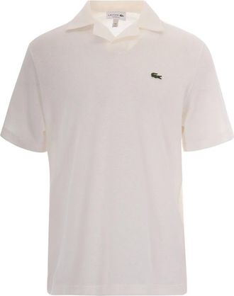 Lacoste Homme, Tops, Beige, Taille: L Polo en coton et lin coupe classique