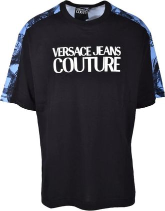 Versace Jeans Couture Homme, Tops, Noir, Taille: L T-shirt en Coton avec Design &Eacute;l&eacute;gant