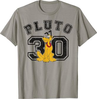 Disney Pluto Varsity Text 30 Graphic Portrait T-Shirt