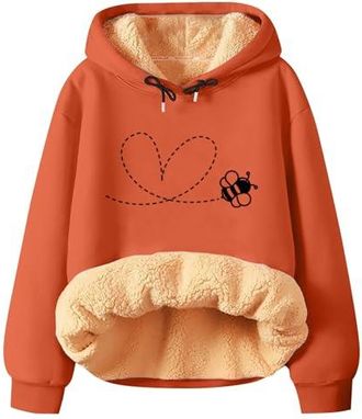 Generic Veste polaire sherpa pour femme - Hiver et printemps - Sweat à capuche en polaire chaude à manches longues - Imprimé uni - Vêtements dextérieur peluch