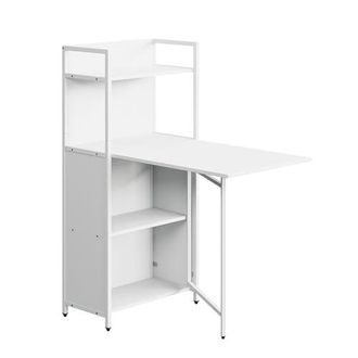 Vicco Bureau Savio, Blanc, 57x30cm avec Plateau de Table Pliant