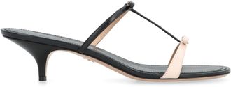 Ferragamo Womens Mini Bow Leather Mules Black Calf Sandal