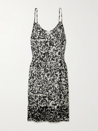 Dries Van Noten Robe En Mousseline Imprim&eacute;e &Agrave; Ornements - Noir