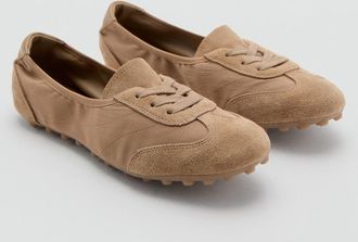 Mango Tennis combin&eacute;es cuir daim sable - Femme - 36 - MANGO