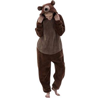 Generic Pyjama pour adulte Ours polaire &eacute;pais Costume dours marron, marron, XXL