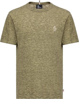 Moncler Moncler Logo Patch Cotton T-shirt, Men, Green, Size: Xxl