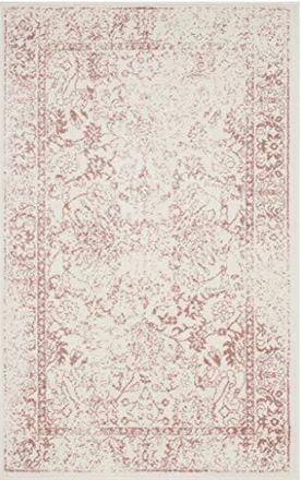 Safavieh Distressed Teppich für Wohnzimmer, Esszimmer, Schlafzimmer - Adirondack Collection, Kurzer Flor, Elfenbein und Rose, 91 X 152 cm