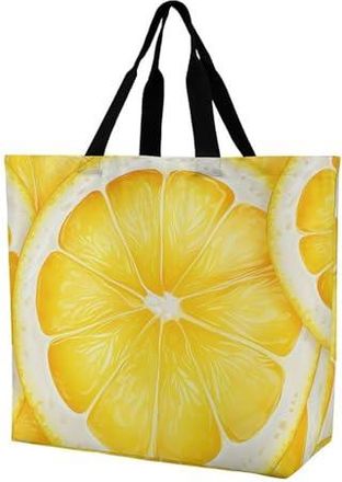 Generic Motif De Tranches De Citron Sac Cabas R&eacute;utilisable Tote Bag Grand Sac Fourre Tout Pour Universit&eacute; Travail Gym