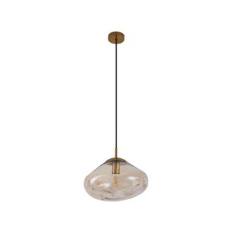 Lindby Pendelleuchte Lelia (Design, Modern) in Creme aus Glas (1 flammig E27) - H&auml;ngelampe Esstischlampe H&auml;ngeleuchte Wohnzimmerleuchte