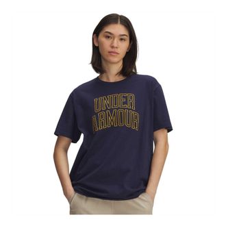 Under Armour Varsity T-Shirt f&uuml;r Damen, &Uuml;bergro&szlig; (Marine/Gold)