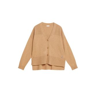Liu Jo Gekn&ouml;pfte Strickjacke aus Wolle und Baumwolle - - Knitwear - Damen - Beige - XS