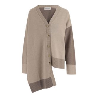 Niccol&ograve; Pasqualetti Niccol&ograve; Pasqualetti, Femme, Pulls, Brun, Taille: 36 FR Cardigan en laine et cachemire color-block
