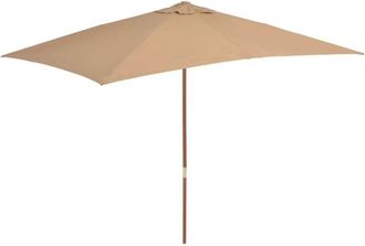 vidaXL vidaXL Parasol dext&eacute;rieur avec m&acirc;t en bois 200 x 300 cm taupe