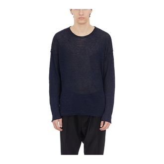 Isabel Benenato Isabel Benenato, Homme, Pulls, Bleu, Taille: L Pull Col Rond en Lin