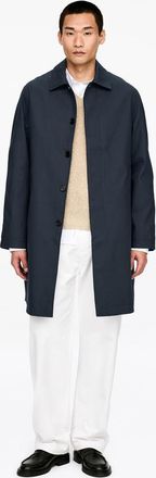 Arket Lockerer Car Coat Aus Baumwolle -Blau