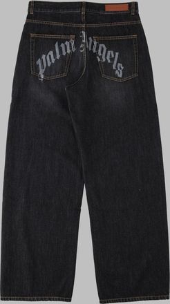 Palm Angels Logo Loose-Fit Denim Jeans - Black