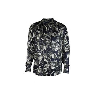 Roberto Cavalli Flowery Shirt OLD Effect - - Shirts - Herren - Schwarzk - M