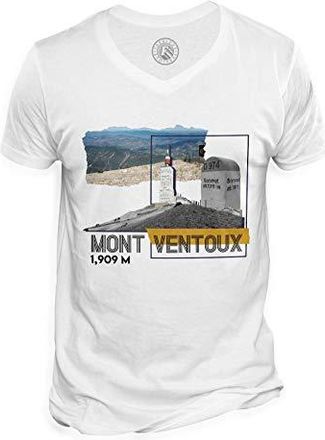 Fabulous T-Shirt Homme Col V Mont Ventoux Collage Vélo France Cyclisme Tour