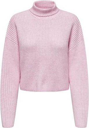 Only Only Pull en Tricot OnLMELANIE pour Femme, Rose, XL