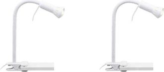 Brilliant dekorative Klemmleuchte - praktische Klammerlampe in wei&szlig; mit Flexarm ideal als Arbeits- oder Leselicht mit Schalter - aus Metall/Kunststoff - 34cm H&ouml;