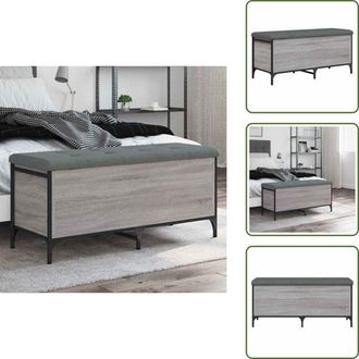vidaXL The Living Store - Sitzbank mit Stauraum Grau Sonoma 102x42x45 cm Holzwerkstoff - Wohnzimmer Dekoration - Stauraumbank - Garderobe - Schuhablage