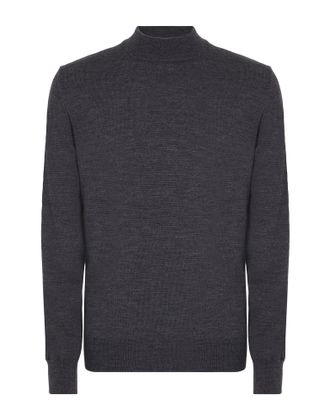 8 by YOOX MERINO WOOL REGULAR-FIT MOCK-NECK