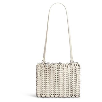 Paco Rabanne Femme, Sacs, Beige, Taille: ONE Size Sac r&eacute;versible en cuir avec disques embl&eacute;matiques