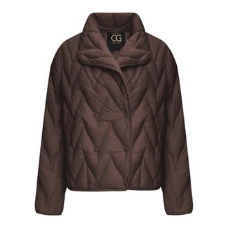 Cesare Gaspari Chevron gesteppte Cropped Daunenjacke - - Jackets - Damen - Braun - S