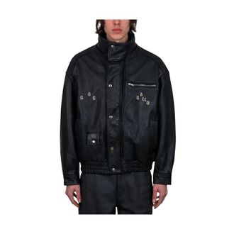Paly Hollywood Homme, Vestes, Noir, Taille: L The Commission Leather Bomber Jacket