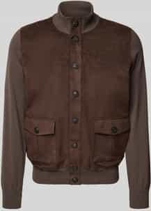 Gran Sasso Veloursjacke mit Stehkragen und Knopfleiste