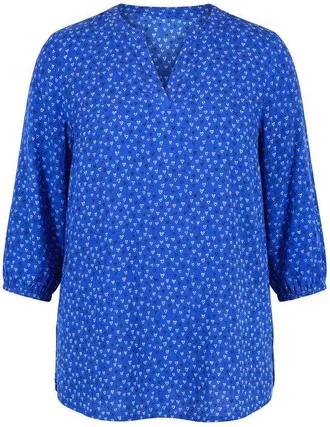 Angel Of Style Longbluse Bluse A-Linie Viskose Herz-Muster 3/4-&Auml;rmel