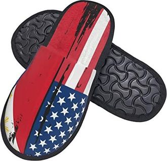 Generic Pantoufles En Coton Drapeau Américain Des Philippines Avec Semelle Caoutchouc Pantoufles Anti Odeur Chaussons Maison Pour Hiver De Camping Outdoor M
