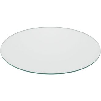 Relaxdays Plaque en verre de s&eacute;curit&eacute; tremp&eacute;, pour table et chemin&eacute;e, ronde, &oslash; 70 cm, 8 mm d&eacute;paisseur, transparente - Relaxdays