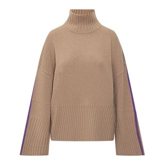 Pinko Pinko, Femme, Pulls, Beige, Taille: 36 FR Pull &agrave; col montant Barbados