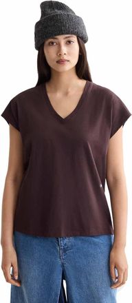 Scotch & Soda Damen Slub V-Neck T-Shirt, Chocolate U290, XS