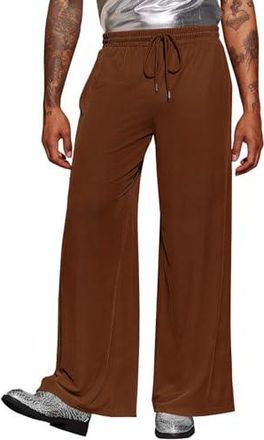 Generic Pantalon ample en velours c&ocirc;tel&eacute; pour homme - Coupe ample - Jambe large - Pantalon d&eacute;contract&eacute; - Pantalon de jogging &agrave; jambe droite - Pantalon r&eacute;tro a