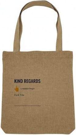 Fabulous Sac Shopping Tote Bag Aspect Lin - Kind Regards Work Office Email Funny Icon - Sac de Courses Toile Epaisse 360g Beige Naturel Cabas Port&eacute; Epaule Soli