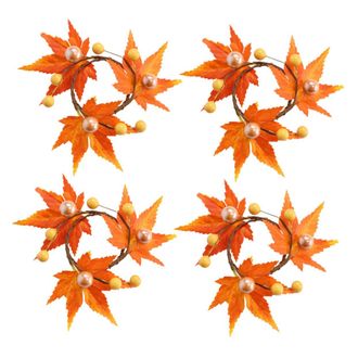 Cabilock 4 S&auml;tze Ahornblatt-serviettenringe Ahornblatt-serviettenhalter Festival Servietten Gold Zwerge Graceling Gracy Tischserviettenschmuck Dekorativer Kran