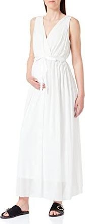 Mama Licious Mlmina Tess SL Mesh Maxi Dress 2f Robe de maternité, Blanche-Neige, M Femme