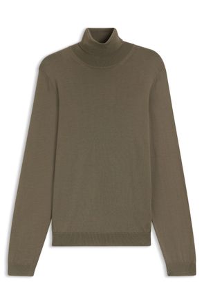 BOSS Herren Musso-P Slim-Fit Rollkragenpullover aus extrafeiner Merinowolle Hellbraun L