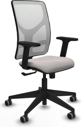 Piqueras y Crespo Wei&szlig;er Schreibtischstuhl mit 2D-Armlehnen, h&ouml;henverstellbare Lendenwirbelst&uuml;tze, ausgestattet mit 3 Positionen und Schneideschaum, Wei&szlig; / Wei&szlig;