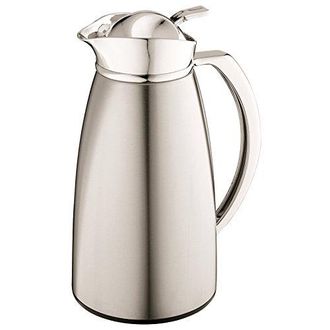 axentia Axentia Isolierkanne 1 l, Edelstahlmantel, Glaseinsatz Kaffeekanne, Edelstahl, 13.5x13.5x28 cm