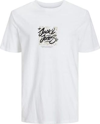 Jack & Jones JORSEQUOIA T-Shirt SS Crew Neck, Blanc &eacute;clatant., XL