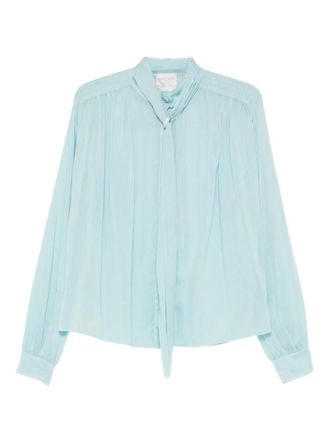 Forte_Forte blouse &agrave; col nou&eacute; - Bleu