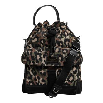 Dolce & Gabbana Leopardenmuster Baumwoll-Schulter-Bucket Bag - - Bags - Damen - Mehrfarbig - ONE SIZE