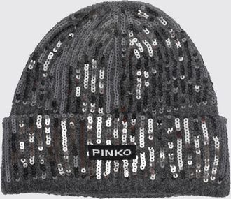 Pinko Bonnet &agrave; sequins avec revers &agrave; logo appliqu&eacute;