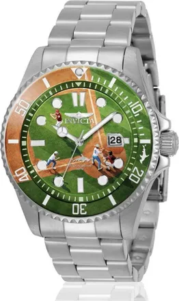 Invicta Pro Diver 51064 Herrenuhr - Quarzwerk - Edelstahl mit gr&uuml;nem Zifferblatt - 43 mm - Summerville